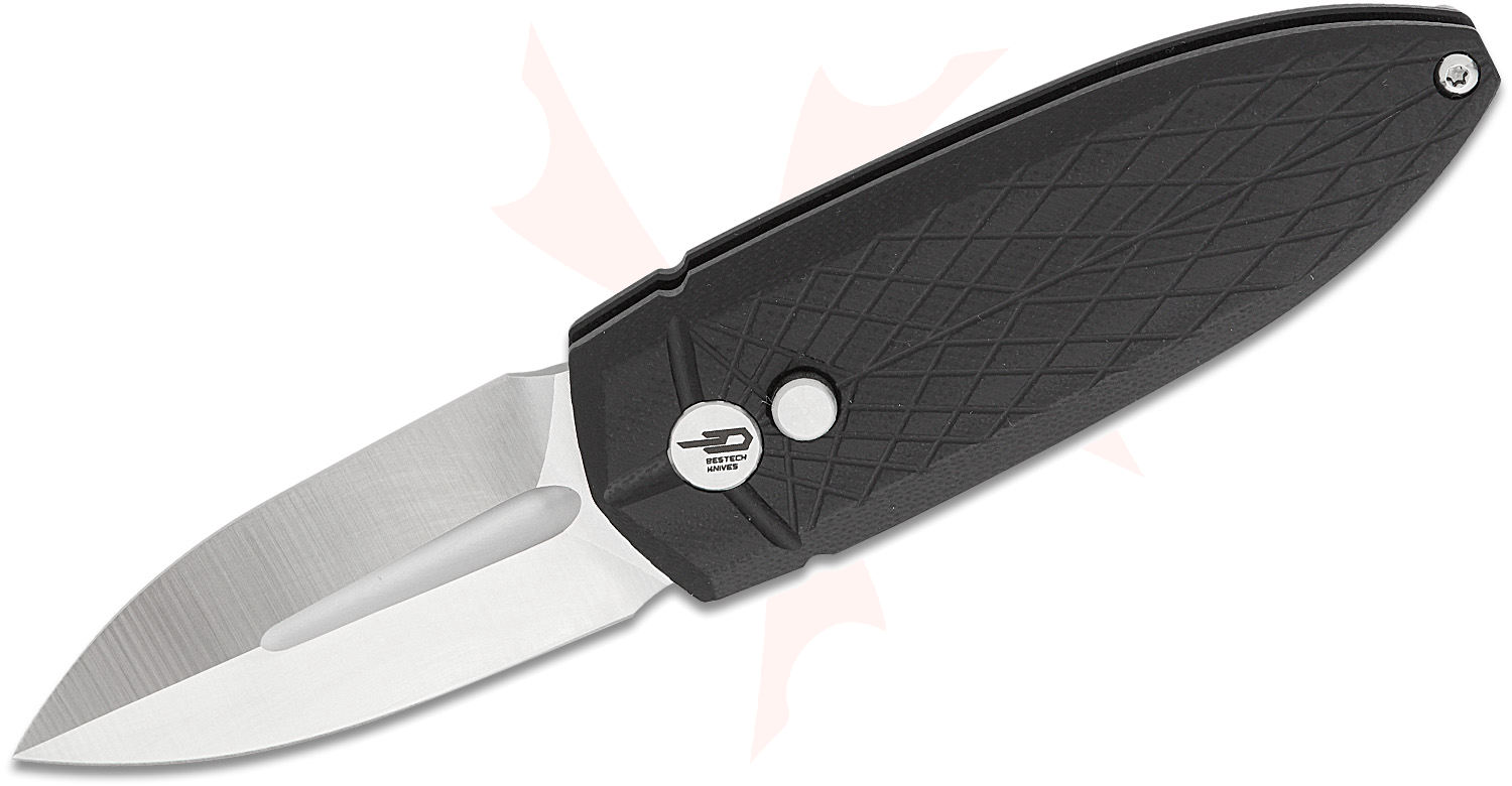 Bestech Knives Ququ Button Lock Folding Knife 2.2" 14C28N Satin Spear ...