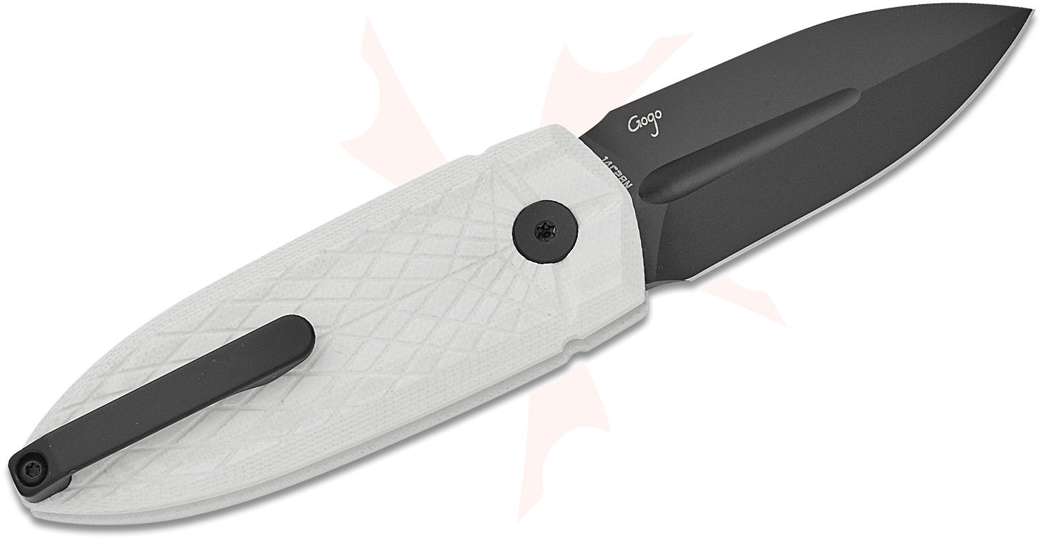 Bestech Knives Ququ Button Lock Folding Knife 2.2" 14C28N Black DLC ...