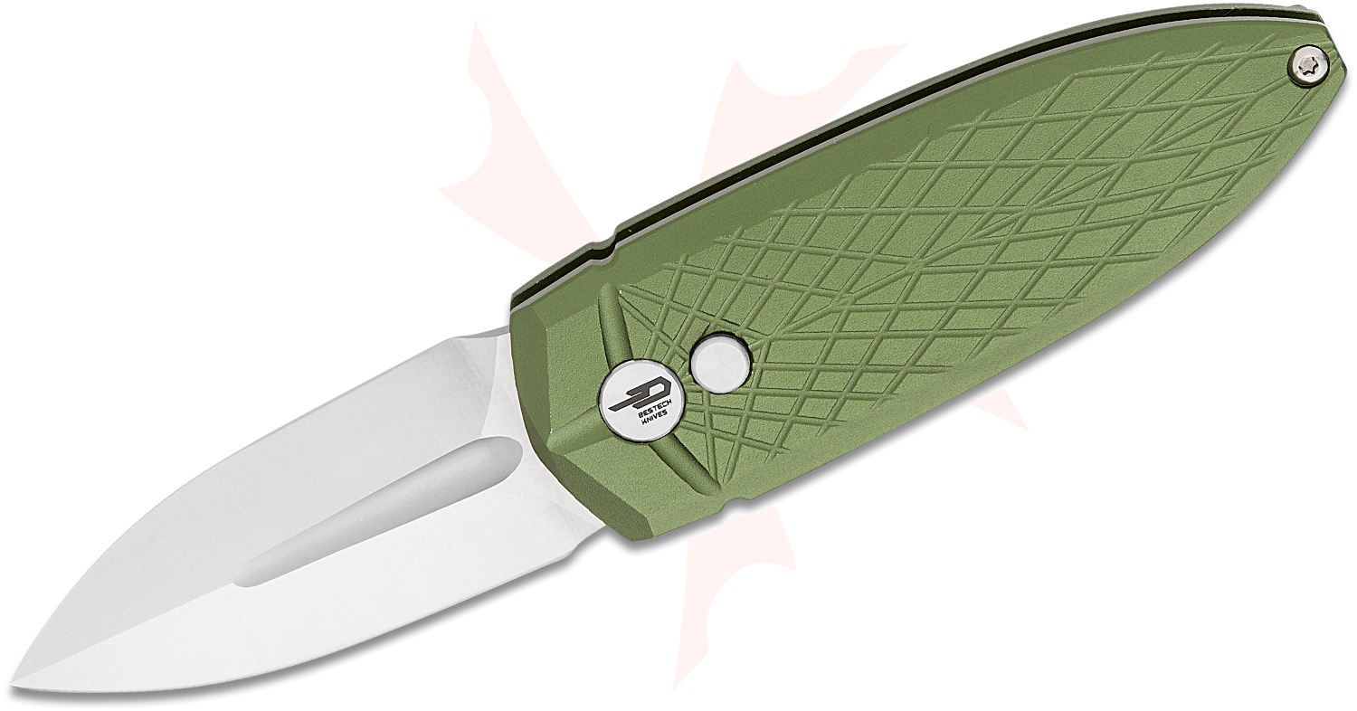 Bestech Knives Ququ Button Lock Folding Knife 2.2" 14C28N Satin Spear ...