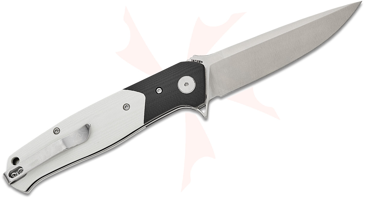 Bestech Knives Swordfish Button Lock Flipper Knife 3.75" 14C28N Satin ...