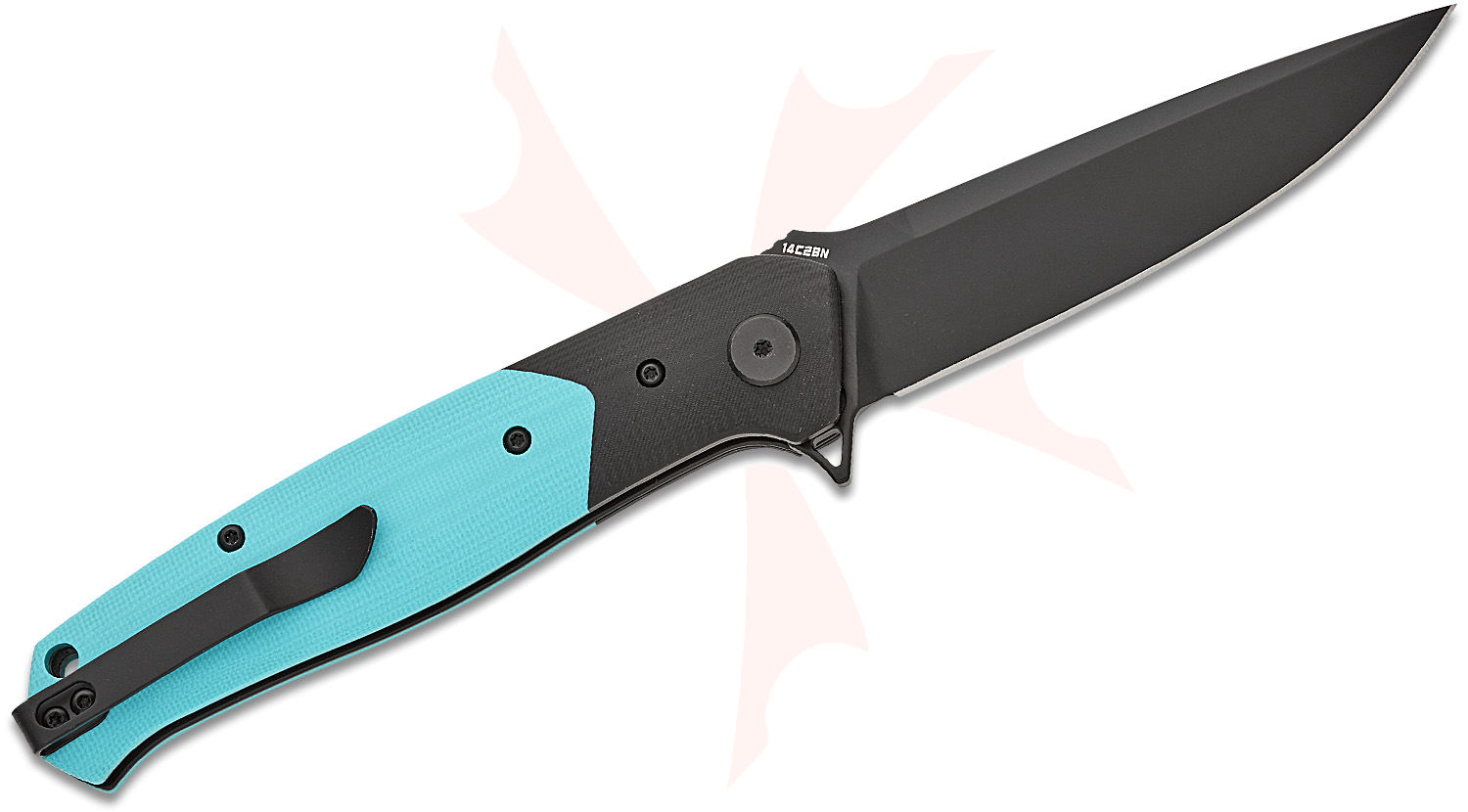 Bestech Knives Swordfish Button Lock Flipper Knife 3.75" 14C28N Black ...