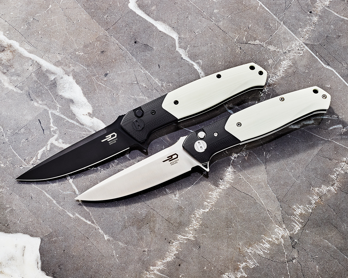 Bestech Knives Swordfish Button Lock Flipper Knife 3.75" CPM-S35VN ...