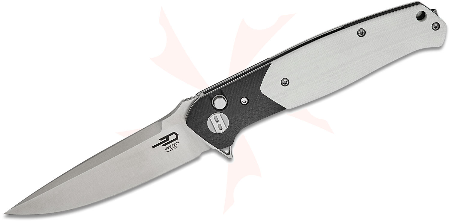 Bestech Knives Swordfish Button Lock Flipper Knife 3.75" MagnaCut Satin ...