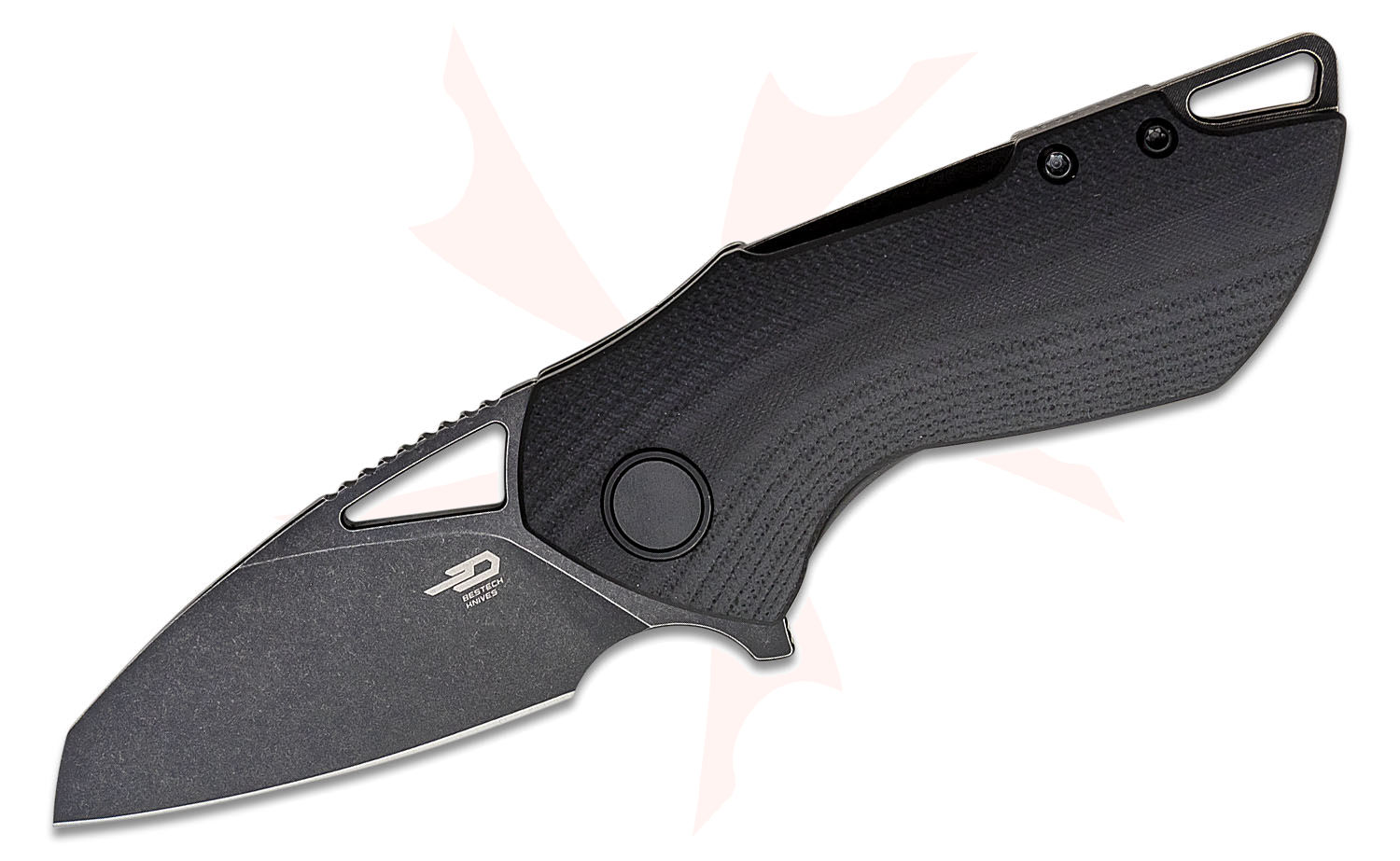 Bestech Knives Riverstone Flipper Knife 2.45" 154CM Black Stonewashed ...