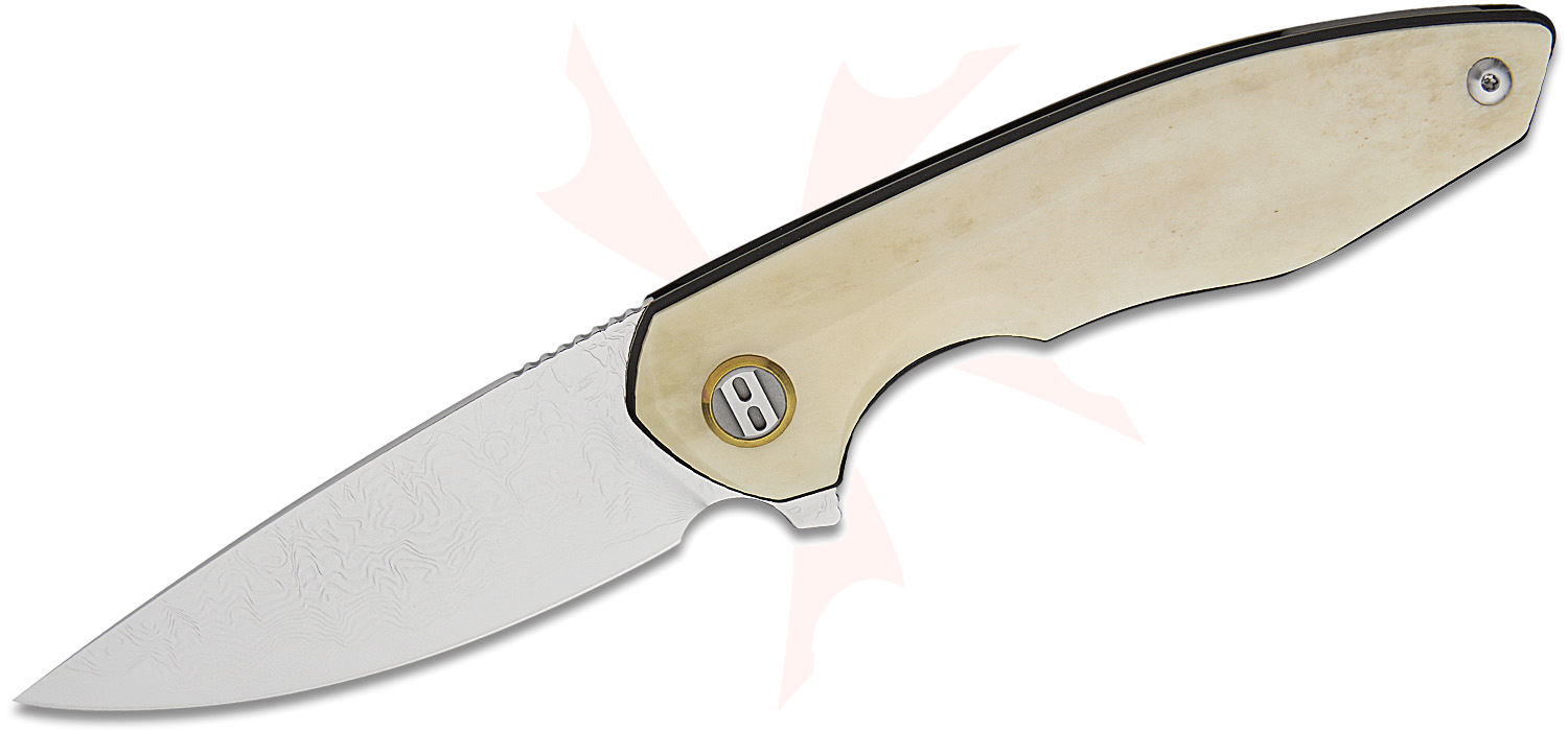 Bestech Knives Bambi Liner Lock Flipper Knife 3.11" Polished Damascus ...