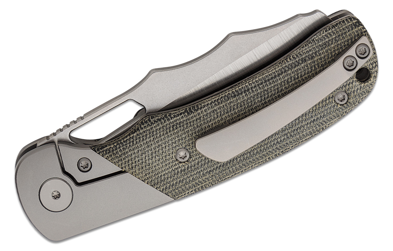 Bestech Knives Syn Frame Lock Folding Knife 3.57" Elmax Two-Tone Satin/Stonewashed Cleaver Blade ...