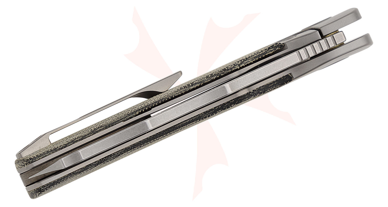 Bestech Knives Syn Frame Lock Folding Knife 3.57" Elmax Two-Tone Satin/Stonewashed Cleaver Blade ...