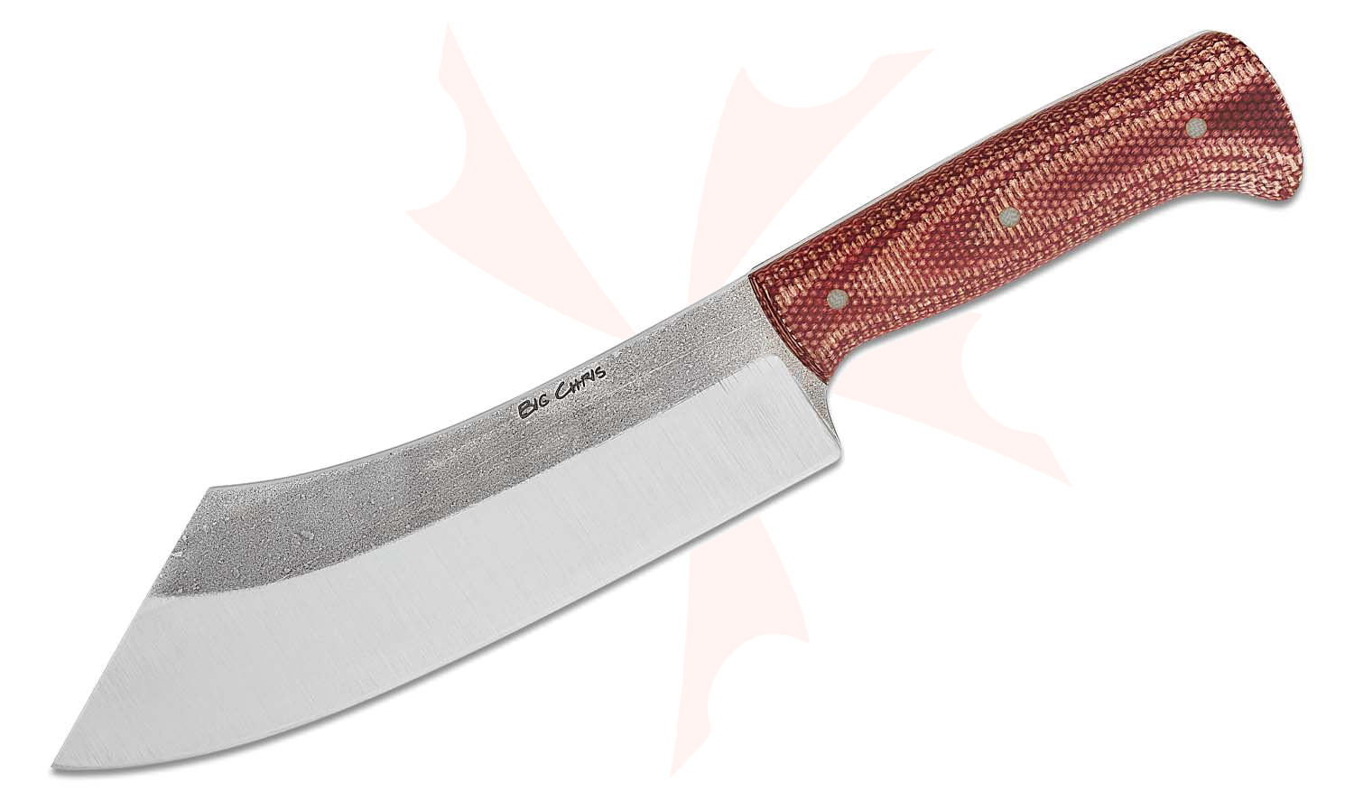 Big Chris Custom Knives 8" CPM-3V Dadao Chef Knife, Red Firehose ...