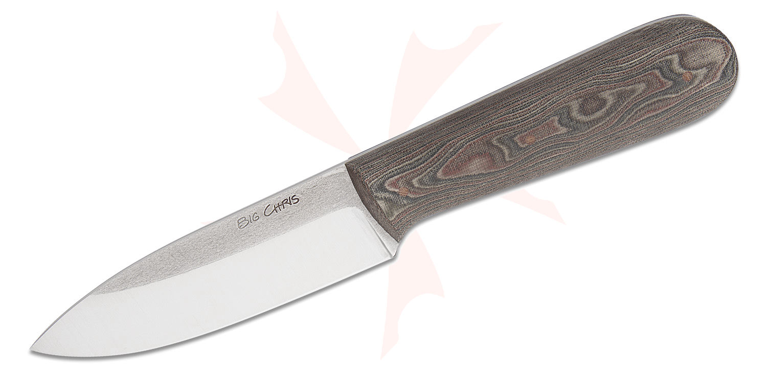 Big Chris Custom Knives Kephart Fixed Blade Knife 4.4" CPM-MagnaCut Satin Blade, Python Linen ...
