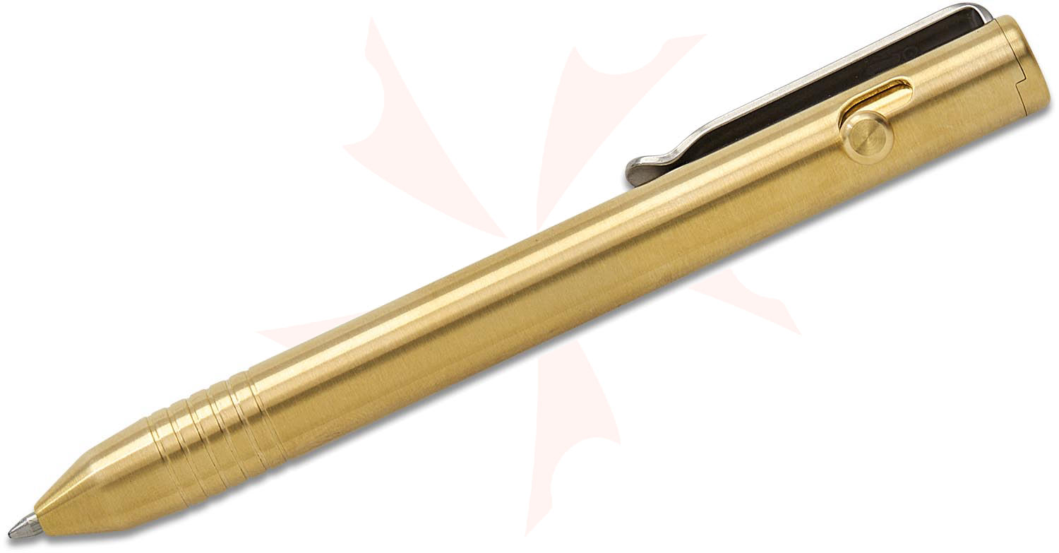 BIGiDESIGN Base Line Brass Bolt Action Pen, 4.59" Overall - KnifeCenter ...