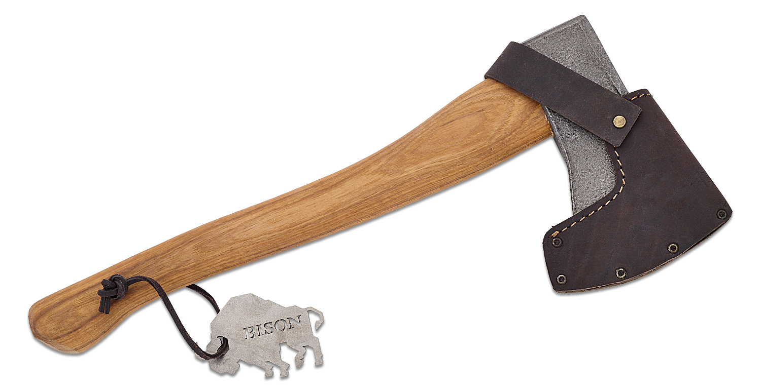 Bison 1879 Hand Forged Outdoor Hatchet, 16.25" Overall, Hickory Handle ...