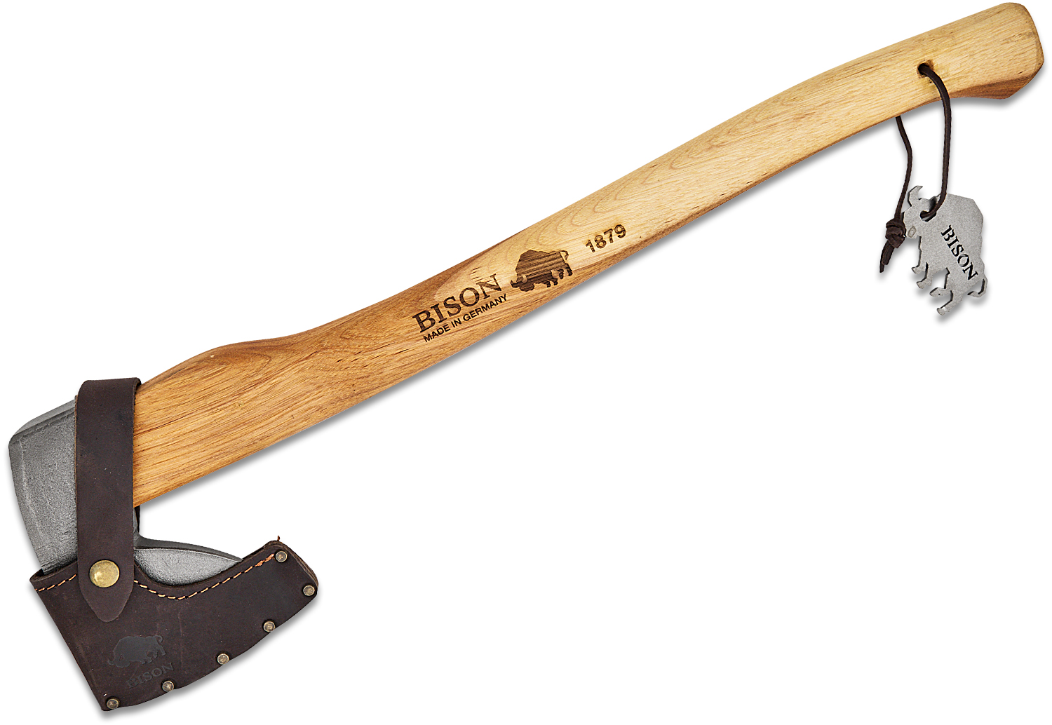 Bison 1879 Hand Forged Oberharzer Axe, 24" Overall, Hickory Handle, Leather Sheath - KnifeCenter ...