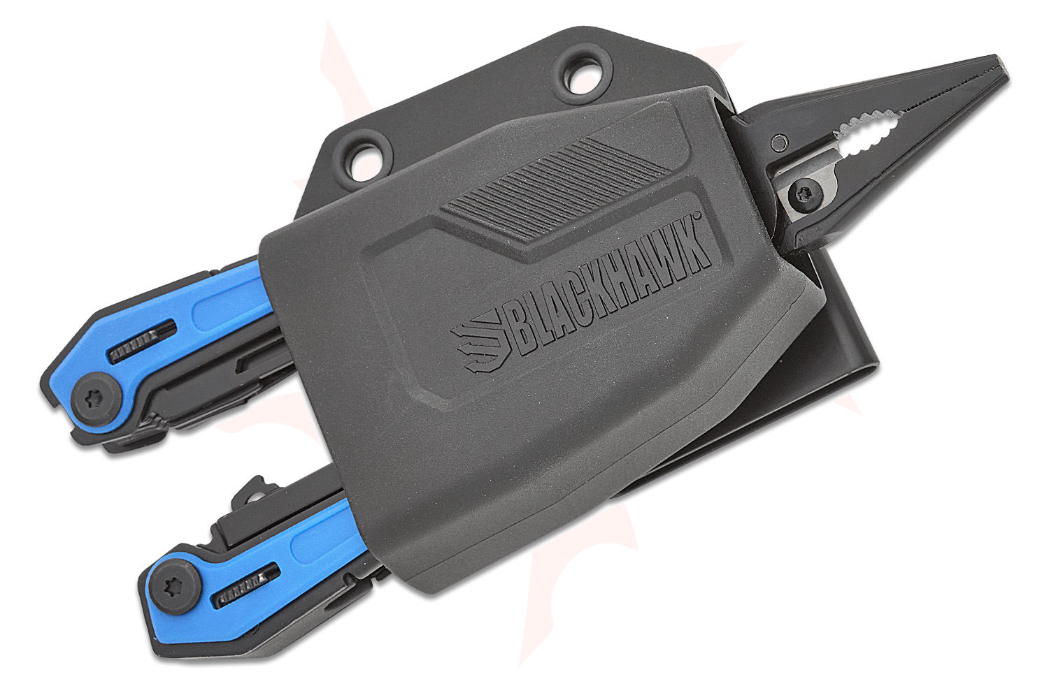 BLACKHAWK! EDC Multi-Tool 4.13" Closed, Black Stainless Steel with Blue ...