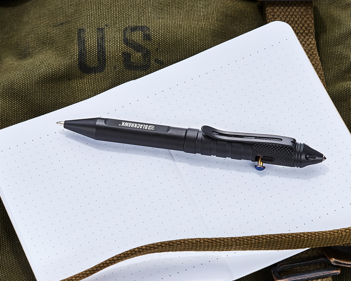 BLACKHAWK! Bolt Action Tactical Pen, 5.51" Overall, Black PVD Aluminum ...