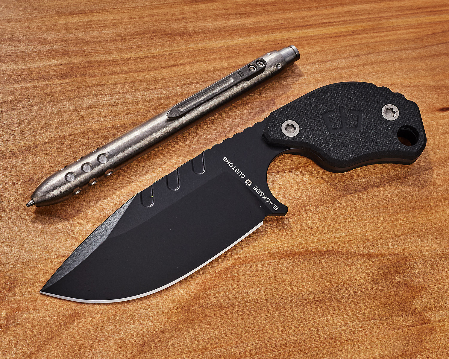 Blackside Customs Titanium Click Pen, Matte Blasted, 5.375" Overall ...
