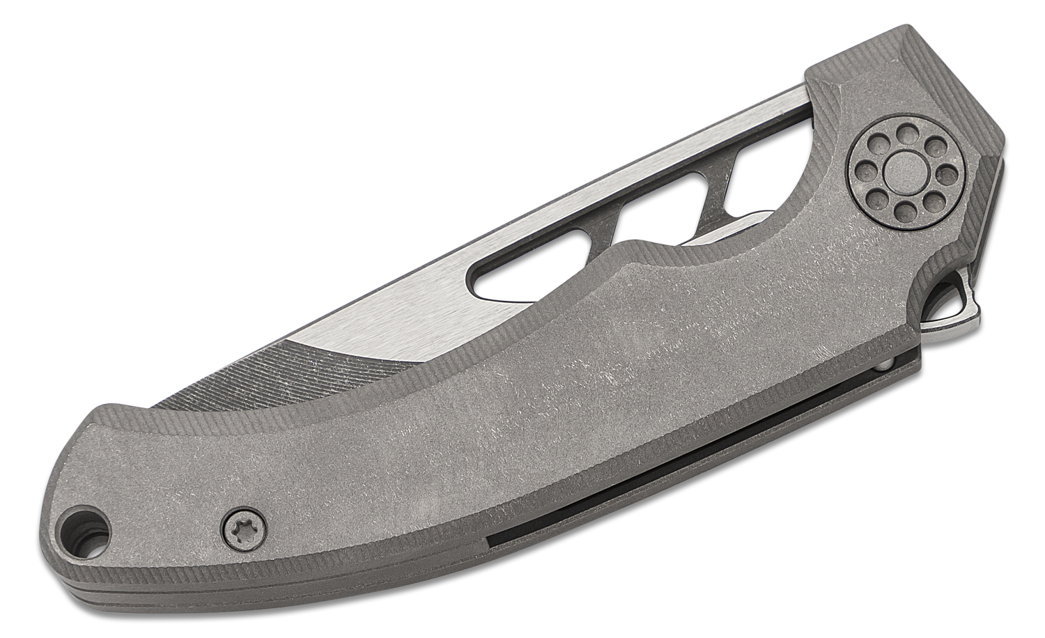 Blaurock Blades BRB4 V1 Flipper Knife 3.25" RWL-34 Acid Washed Two-Tone ...