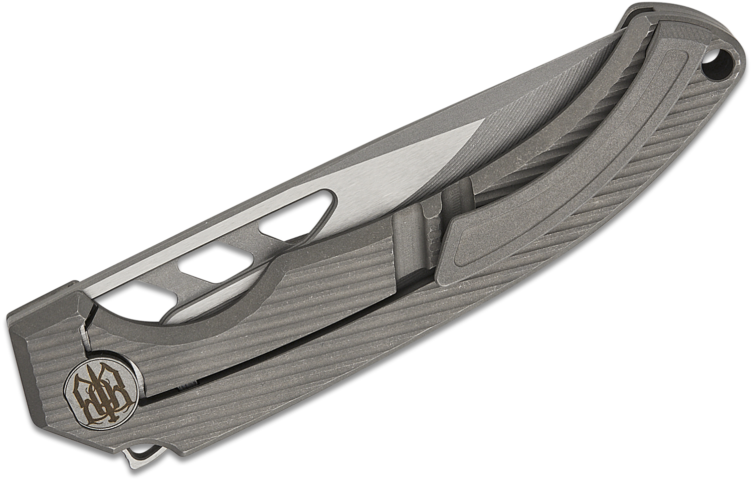 Blaurock Blades BRB4 XL Frame Lock Flipper Knife 3.63" RWL-34 Two-Tone ...