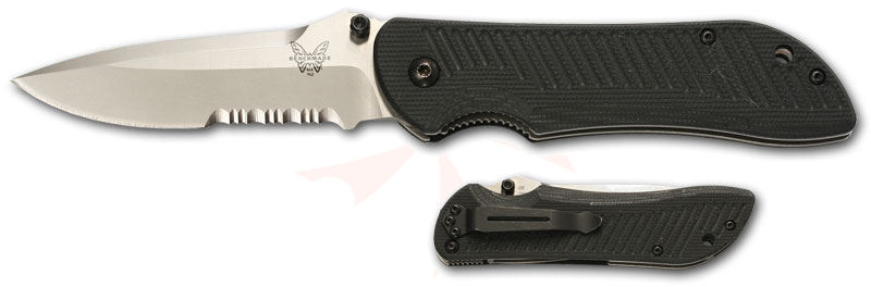 Benchmade Nitrous Assisted Stryker Satin Combo Edge D2 Blade & G10 ...