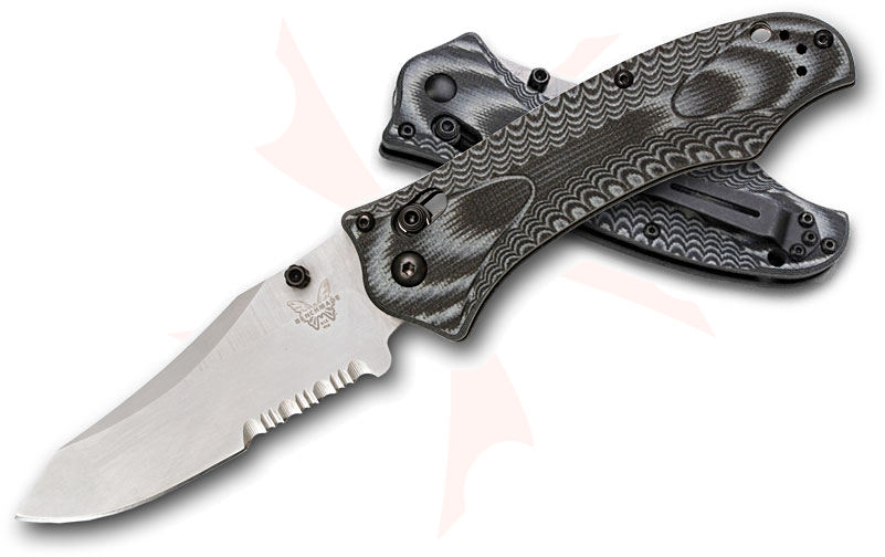 Benchmade Osborne Rift Axis Lock 3.67" Satin Combo Blade G10 Handles ...