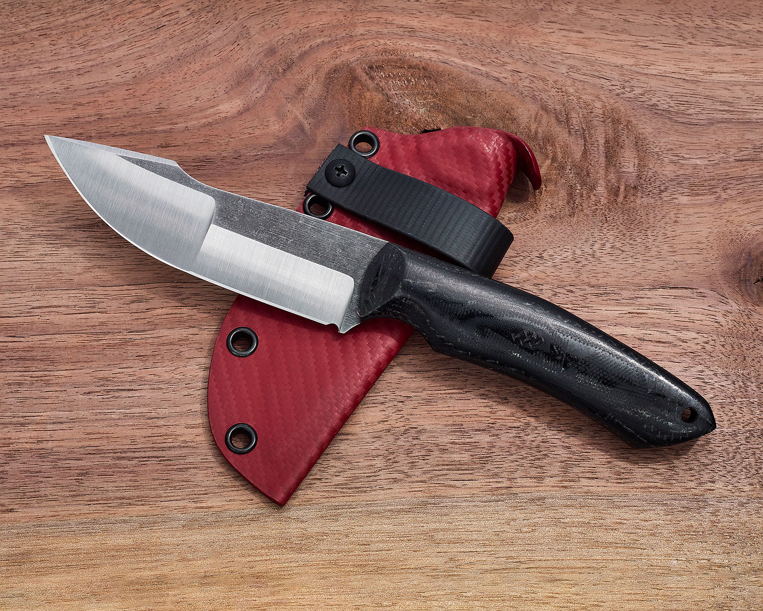 Boatright Bladeworks Custom Potami Plus Fixed Blade Knife 4.25" 52100 Two-Tone Duplex Harpoon ...