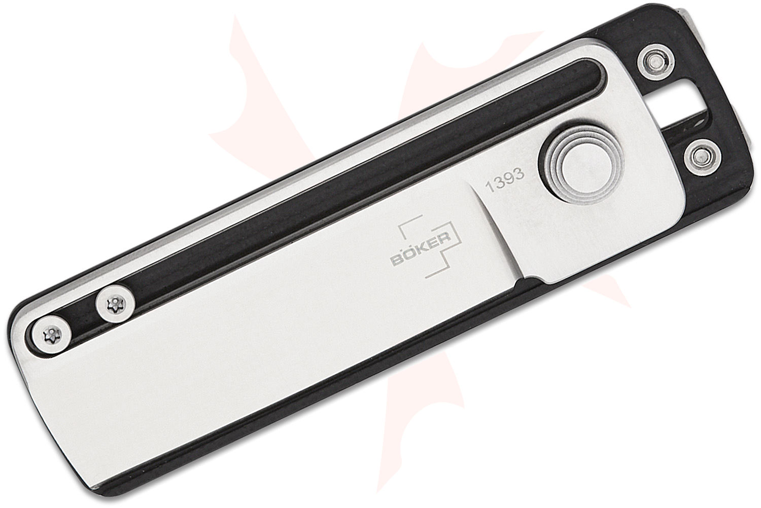 Boker Plus S-Rail Retractable Utility Knife 2.01" D2 Satin Chisel Ground Razor Blade, Black G10 ...