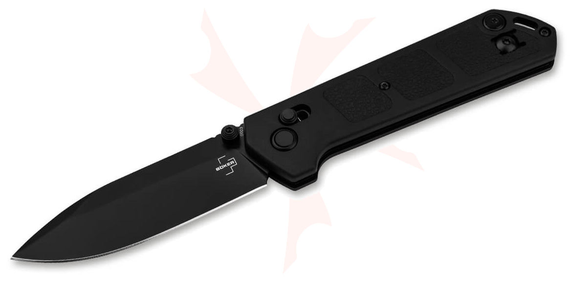 Boker Plus Lucas Burnley Kihon DC Crossbar Lock Flipper Knife 3.23" D2 Black Drop Point Blade ...