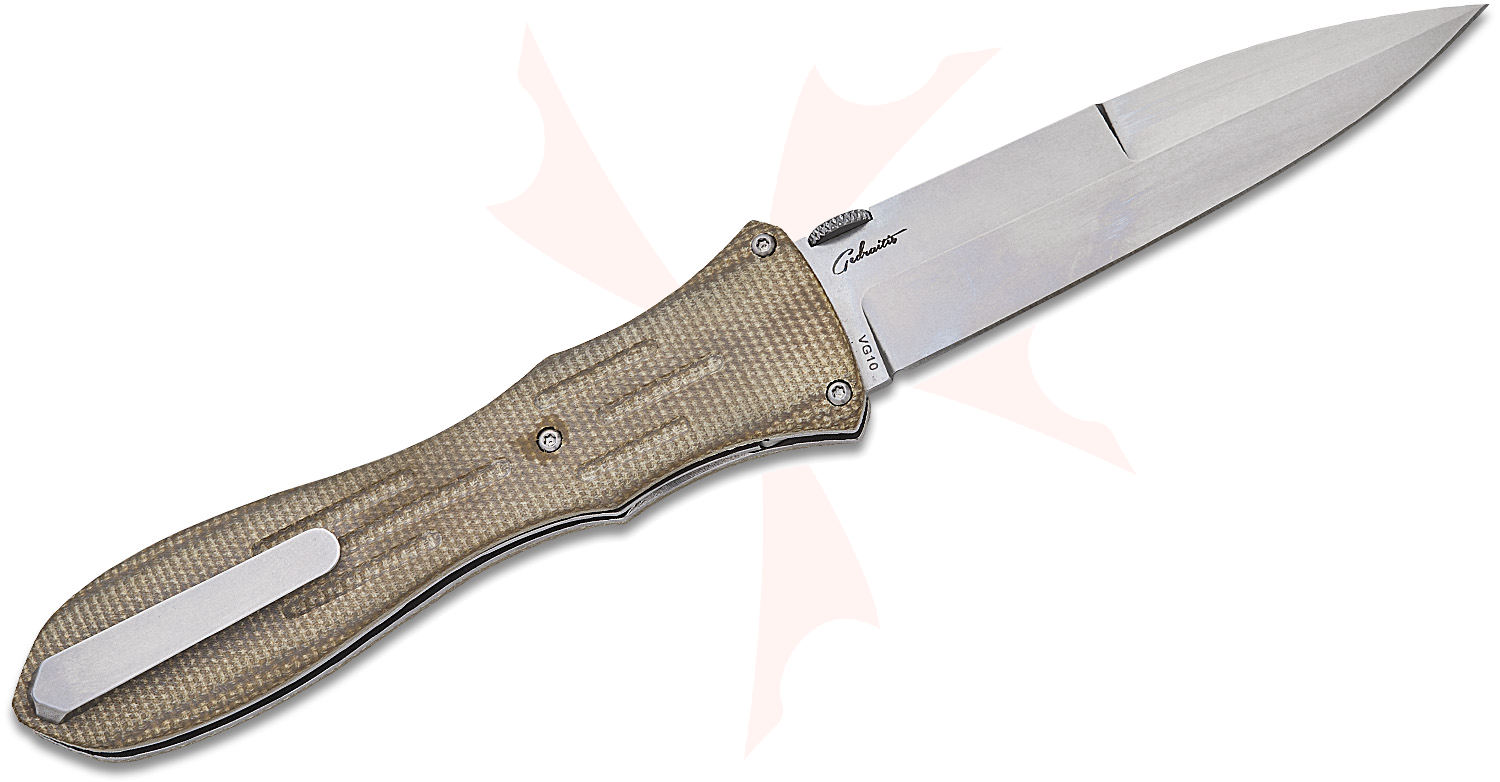 Boker Plus Chuck Gedraitis Atropos Folding Knife 4.13" VG-10 Stonewashed Spear Point Blade, Tan ...