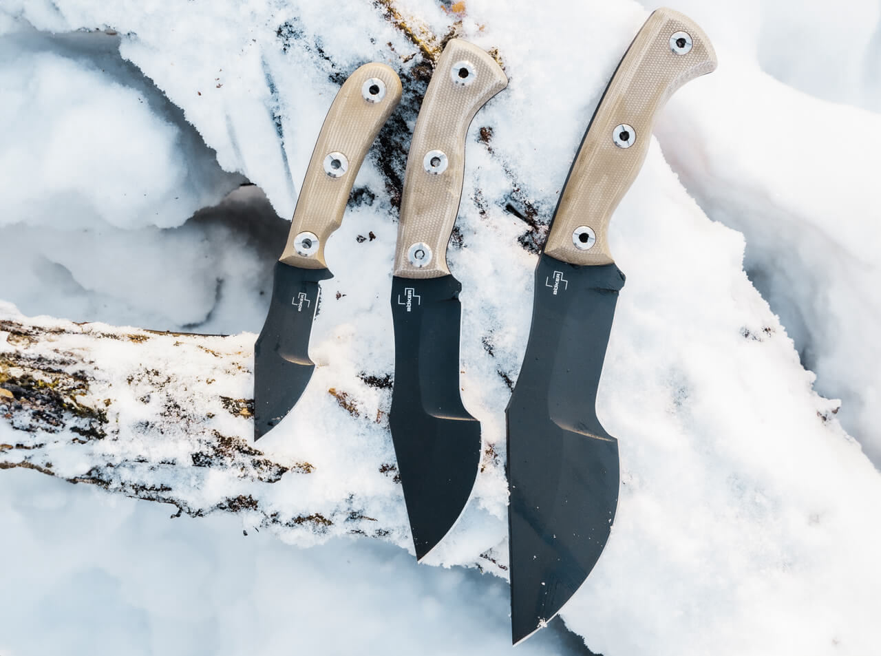 Boker Plus Tracker 2.0 Fixed Blade Knife 7.2" 1095 Black Recurve, Brown ...