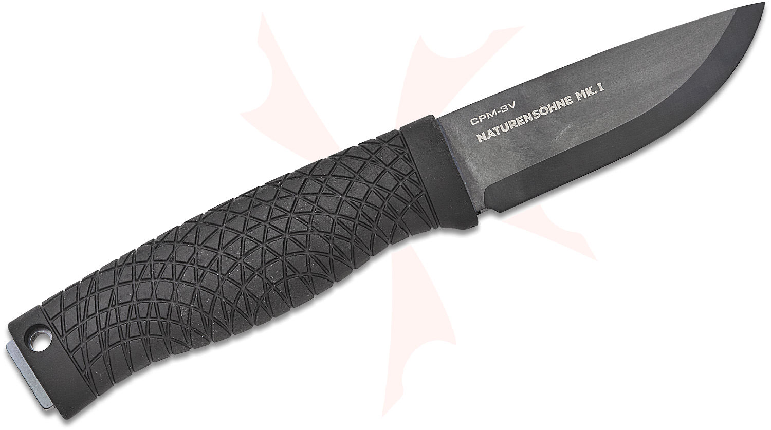 Boker Bronco Naturensöhne MK. I Fixed Blade Knife 3.5" CPM-3V Black Hardur Coated Drop Point ...