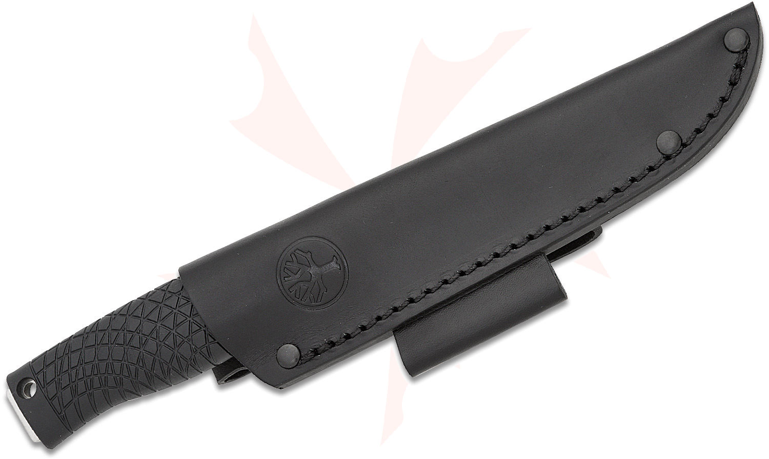 Boker Bronco Basic Fixed Blade Knife 4.45" CPM-3V Stonewashed Drop Point, Black TPE Handles ...