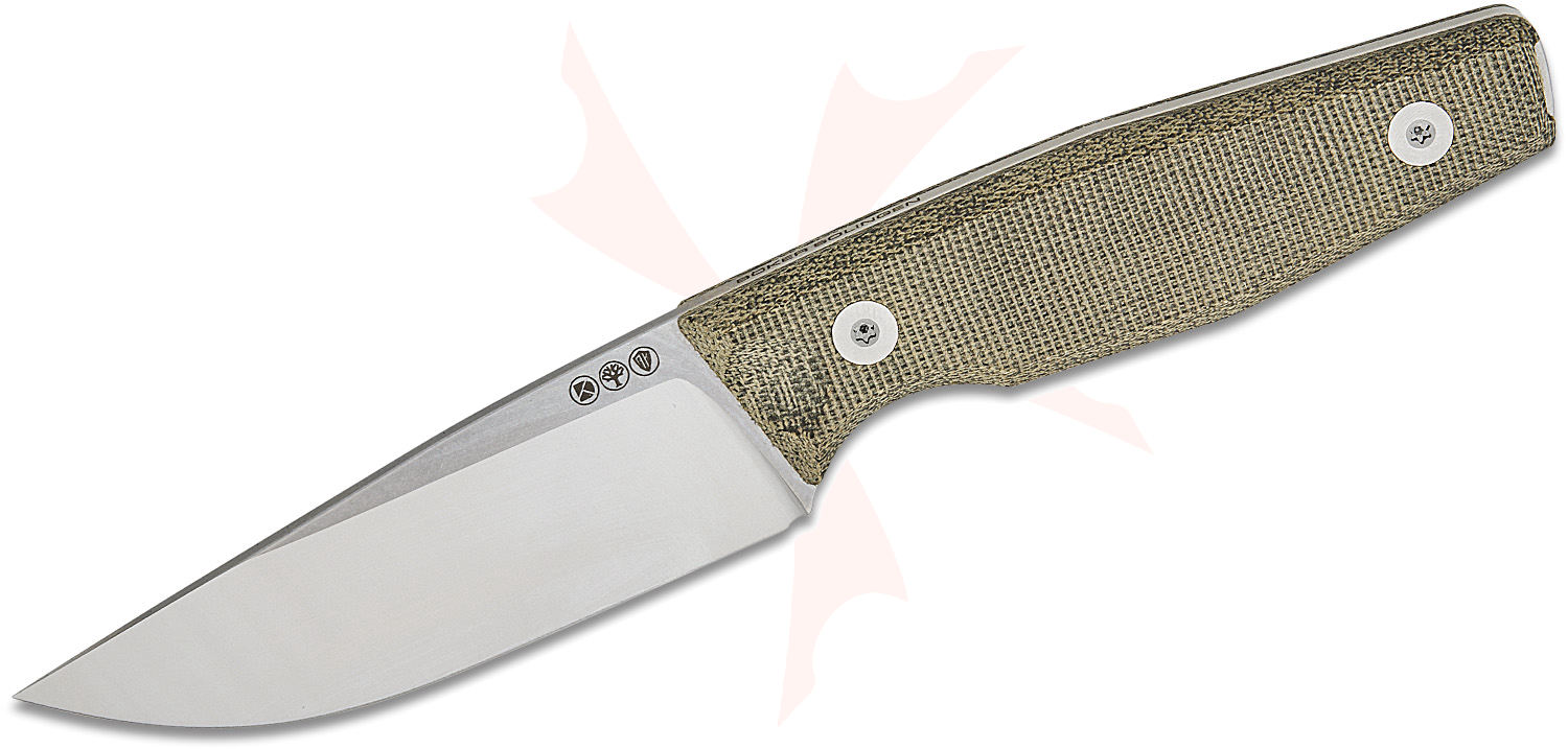 Boker Daily Knives AK4 Fixed Blade Knife 3.75" CPM-3V Satin Drop Point Blade, Green Canvas ...