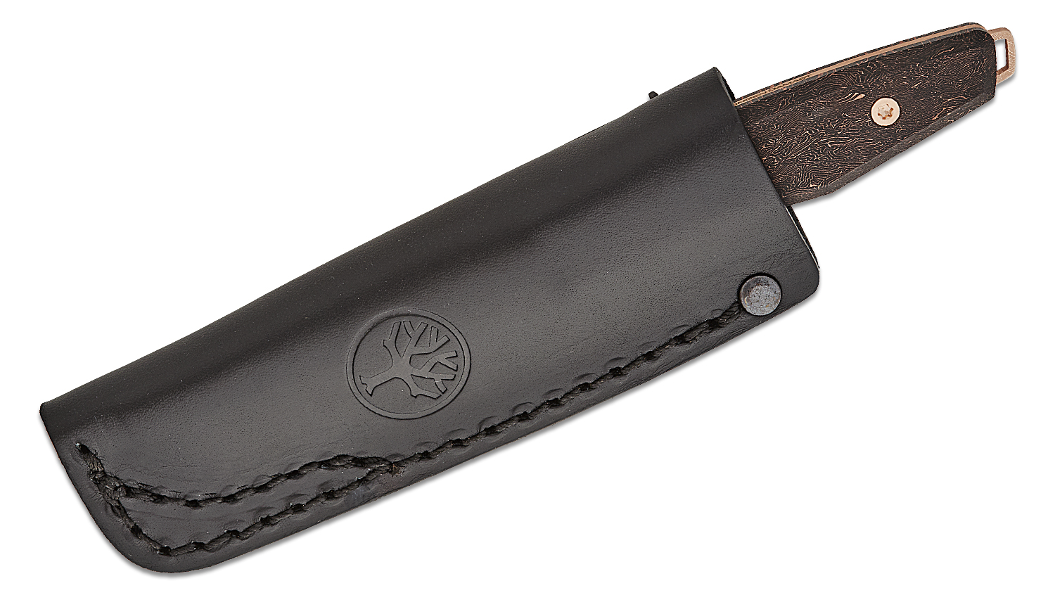 Boker Daily Knives AK1 Fixed Blade Knife 3.11" Rose Gold Nichols Boomerang Damascus Reverse ...