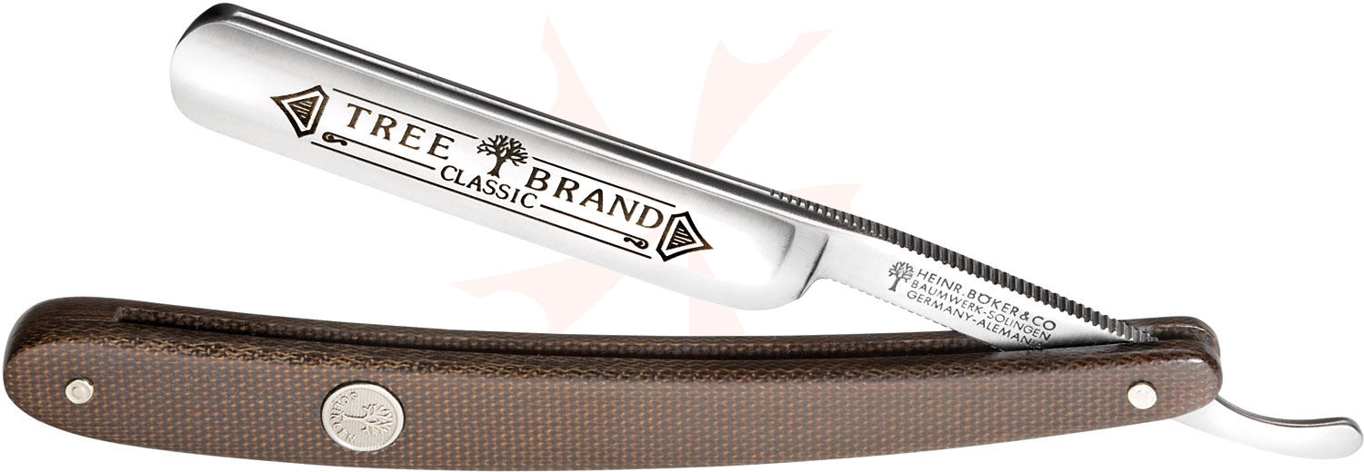 Boker Tree Brand Straight Razor 4/8" Carbon Steel Blade, Green Canvas ...