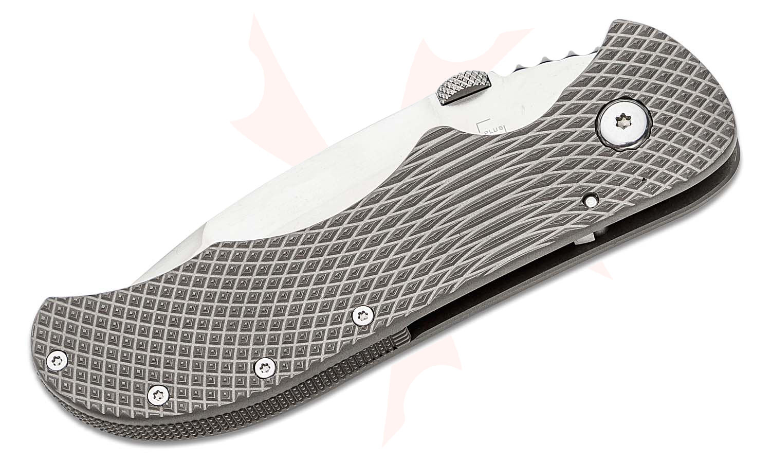 Boker Plus Sal Manaro Folding Knife 3.5" 440C Plain Blade, Titanium Handles - KnifeCenter ...