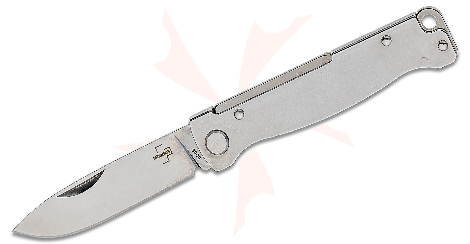 Boker Plus Atlas Pocket Knife 2.64" Stainless Steel Blade, Stainless ...