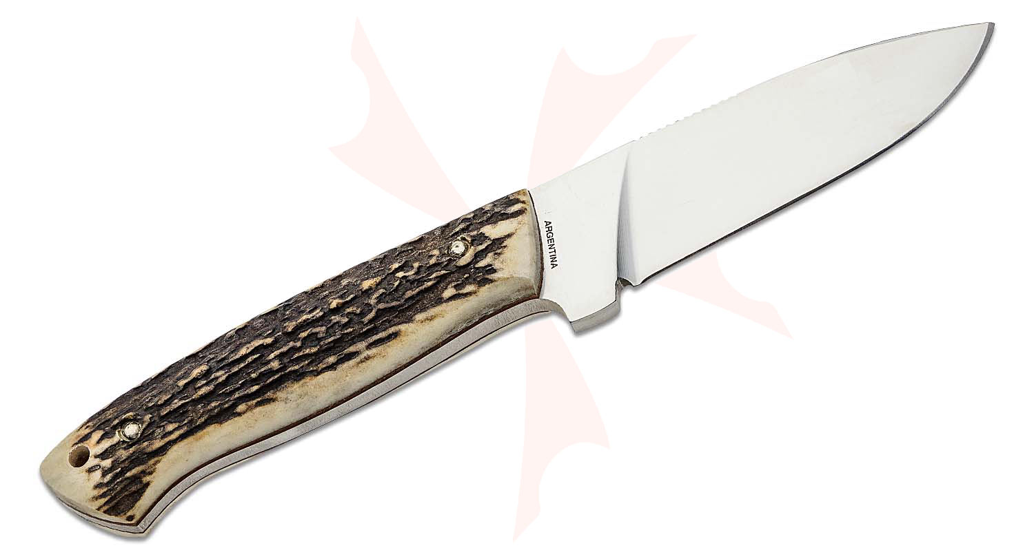Boker Arbolito Dano Hunting Knife Fixed 8.5" N695 Blade, Stag Handles ...