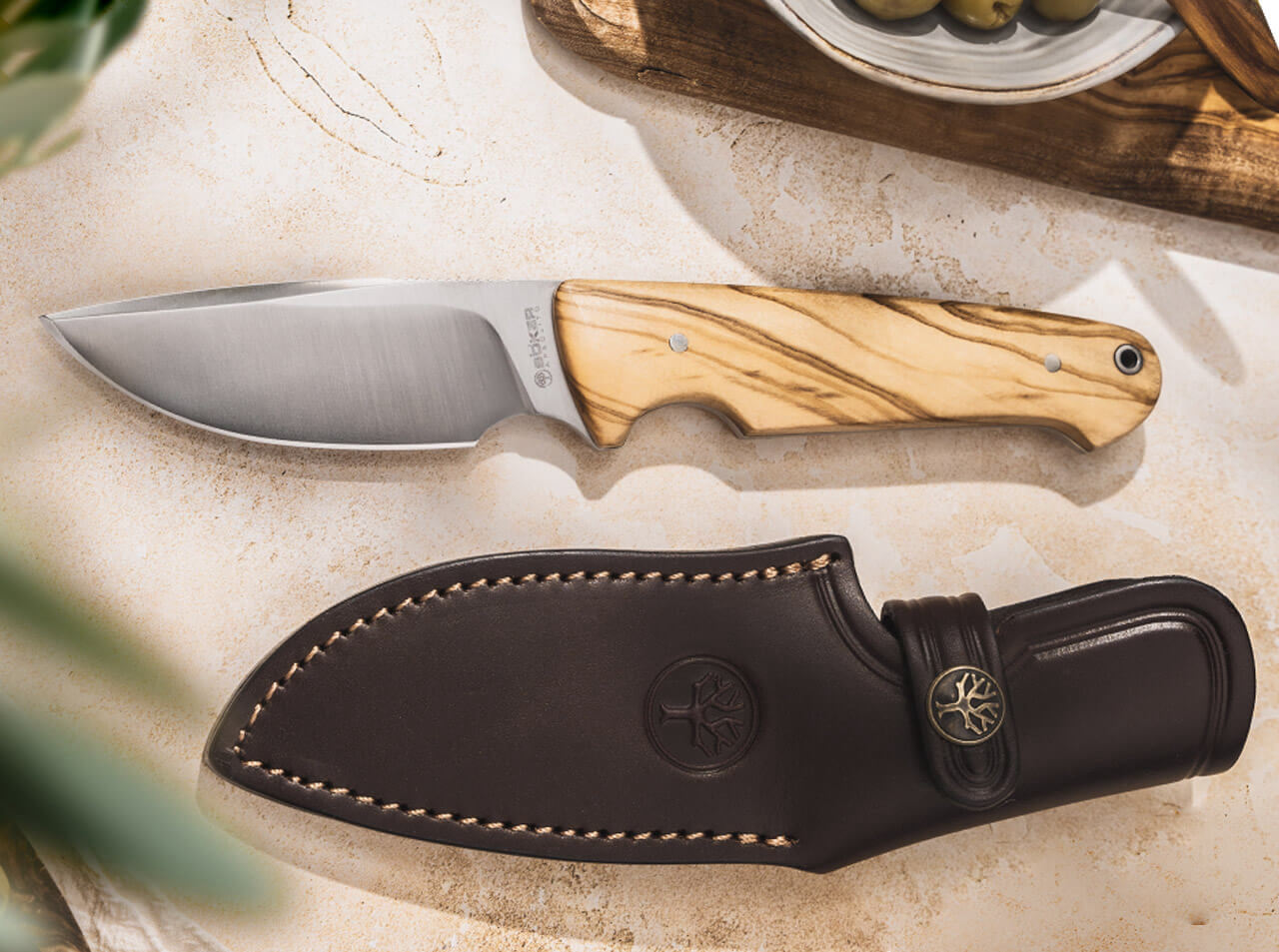 Boker Arbolito Vultur Fixed Blade 3.86" ACX390 Satin Drop Point Blade ...