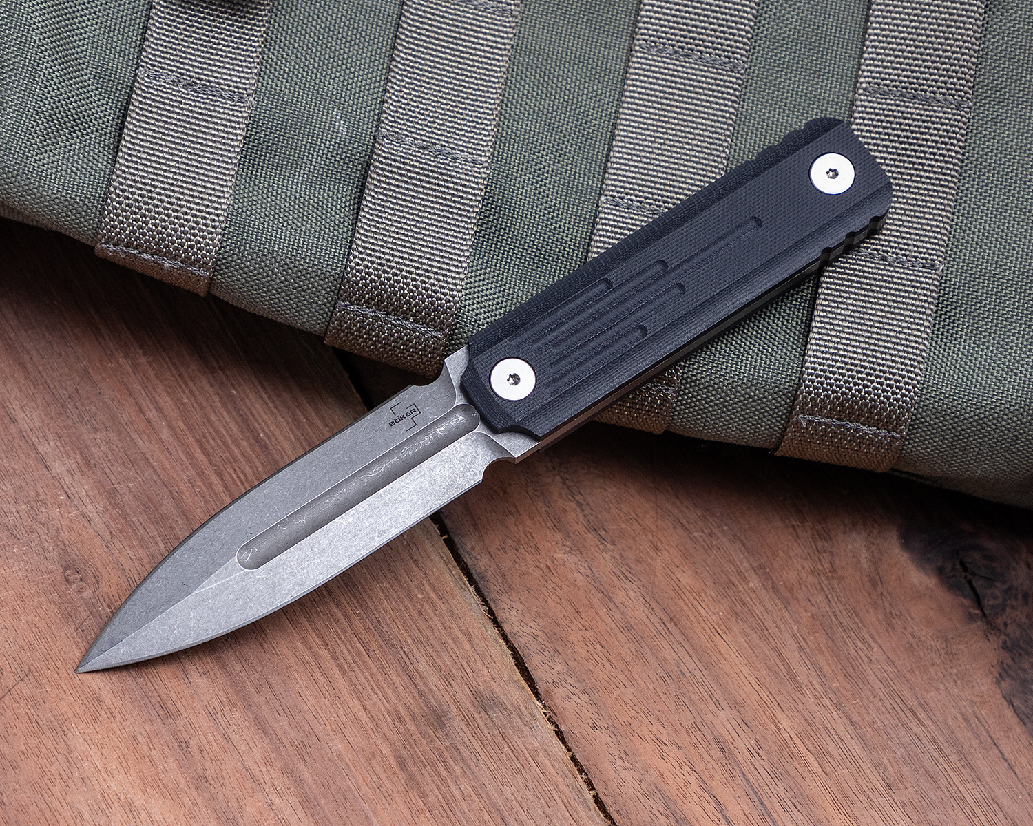 Boker Plus Omerta Fixed Blade Dagger 3.94" D2 Stonewashed Spear Point ...