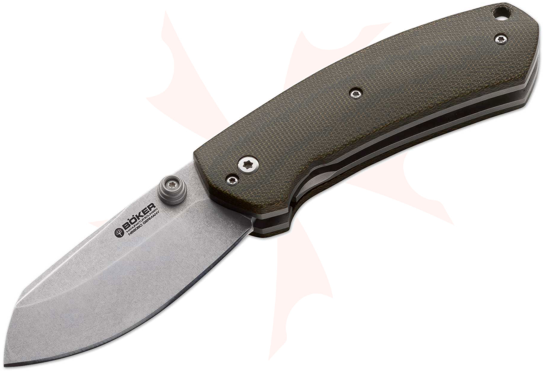 Boker Arctos Jens Anso Folding Knife 2-7/8" N690BO Blade, Micarta ...
