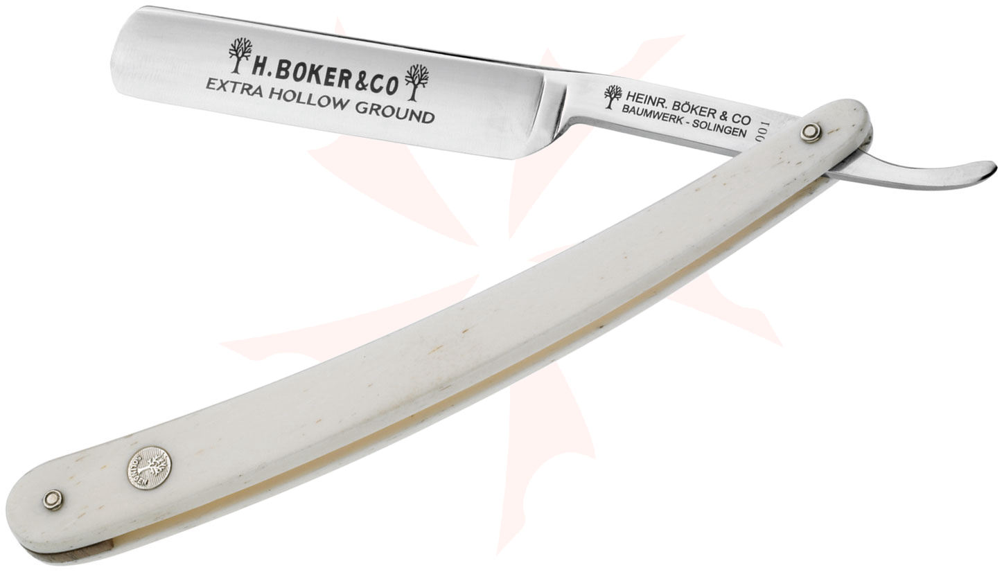 Boker H. Boker & Co. Straight Razor 4/8" Carbon Blade, Elforyn Ivory ...