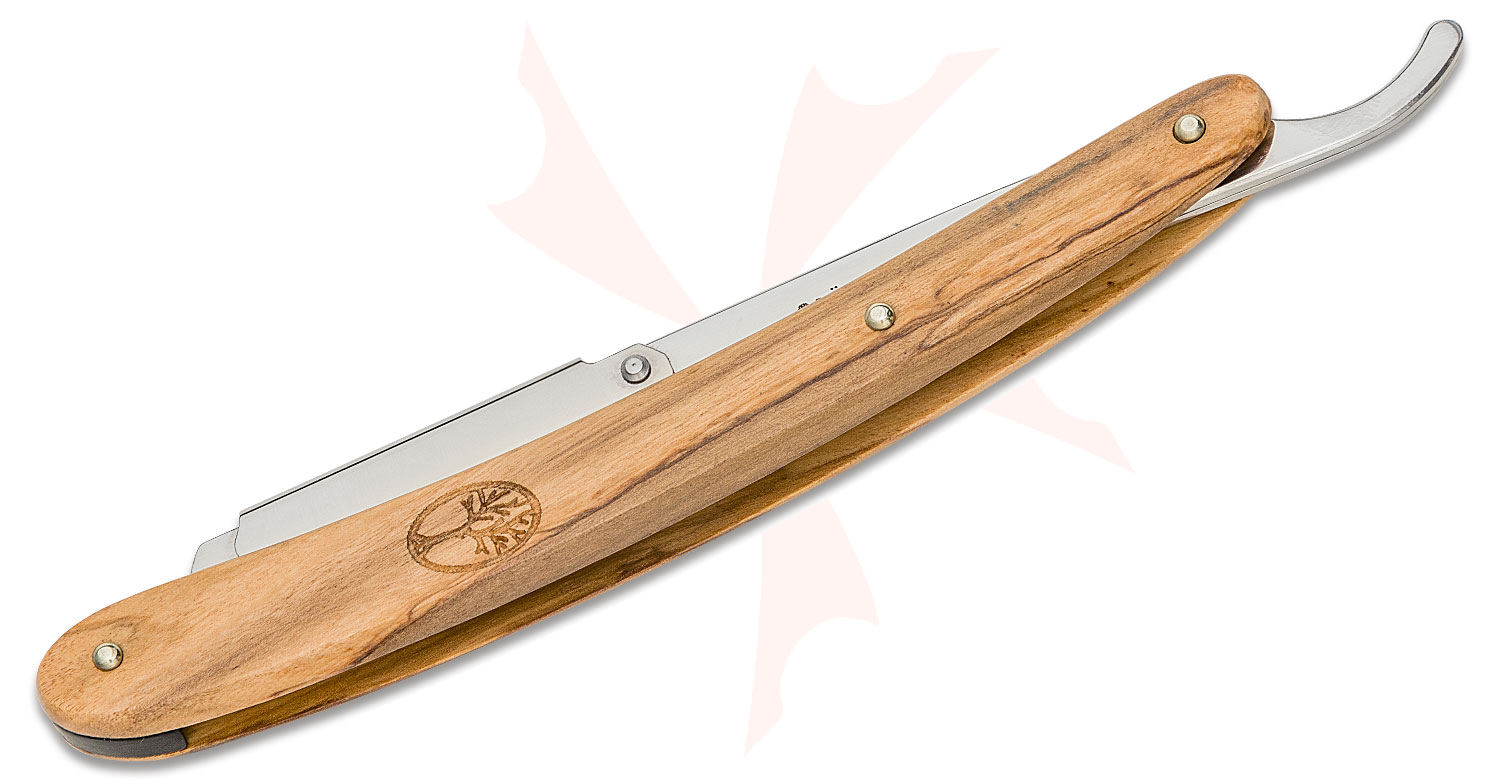 Boker Barberette Pro Replaceable Blade 5/8" Straight Razor, Olive Wood Handles - KnifeCenter ...