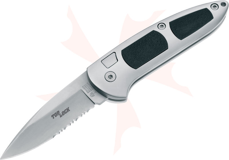 Boker Top Lock Folding Knife 3-3/8" Combo Blade, Aluminum Handles with ...