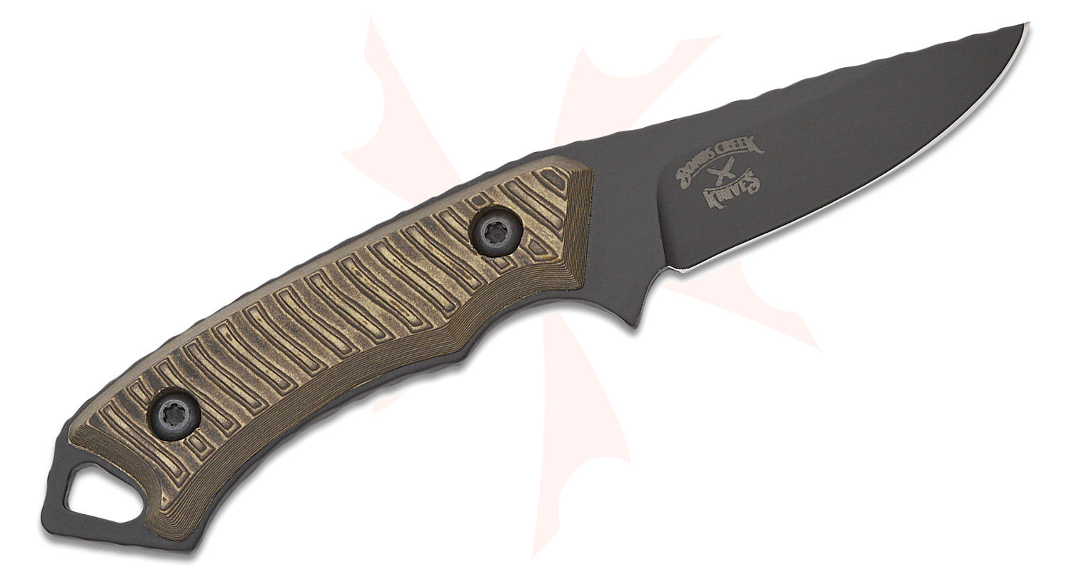 Bonds Creek Knives Badger Fixed Blade Knife 2.75" AEB-L Black Clip ...