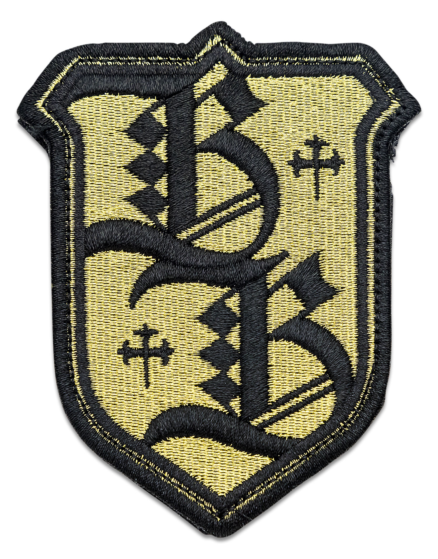 Borka Blades Gold/Black Logo Patch - KnifeCenter