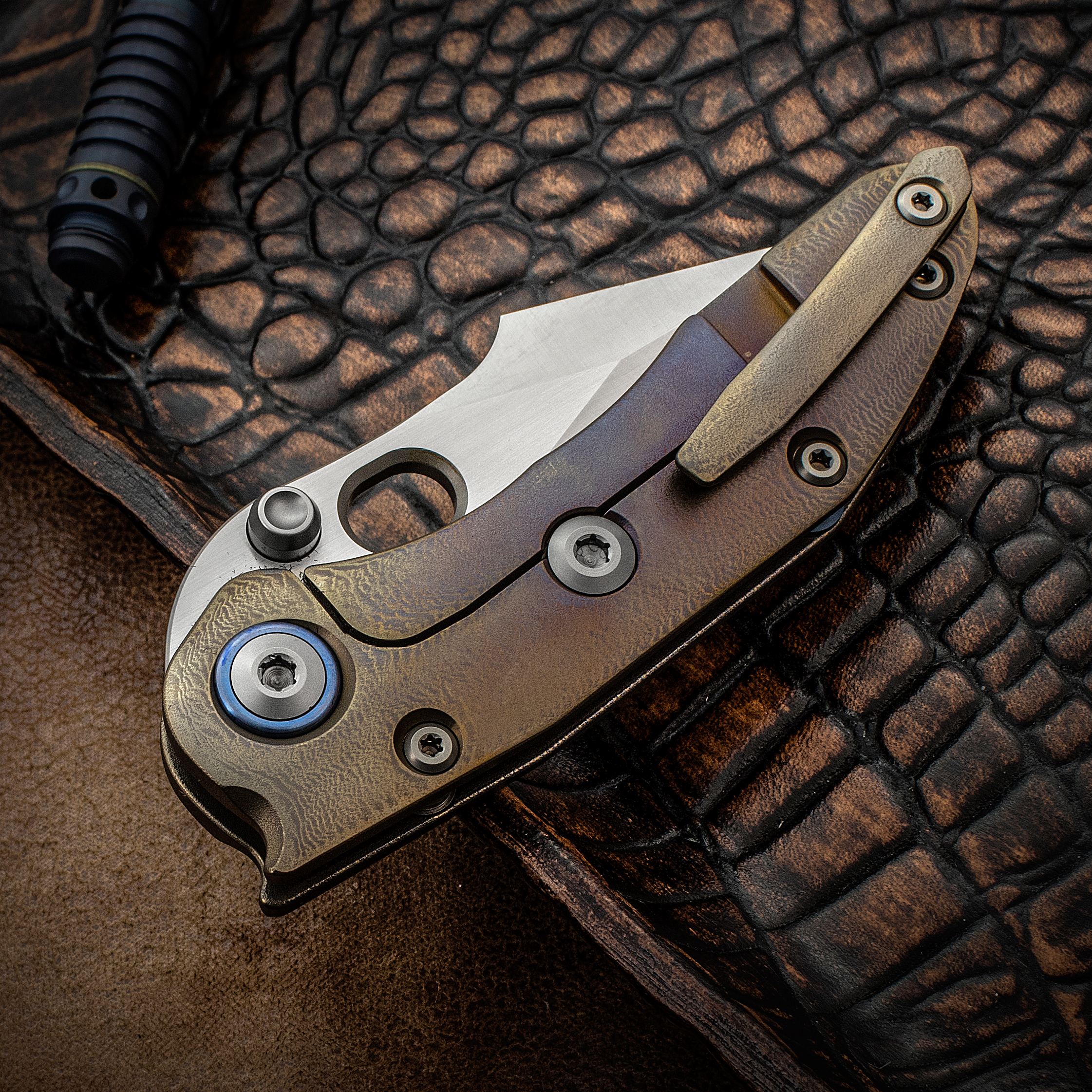 Borka Blades Custom Mini Stitch Folding Knife 3.25" Satin M390 Spear ...