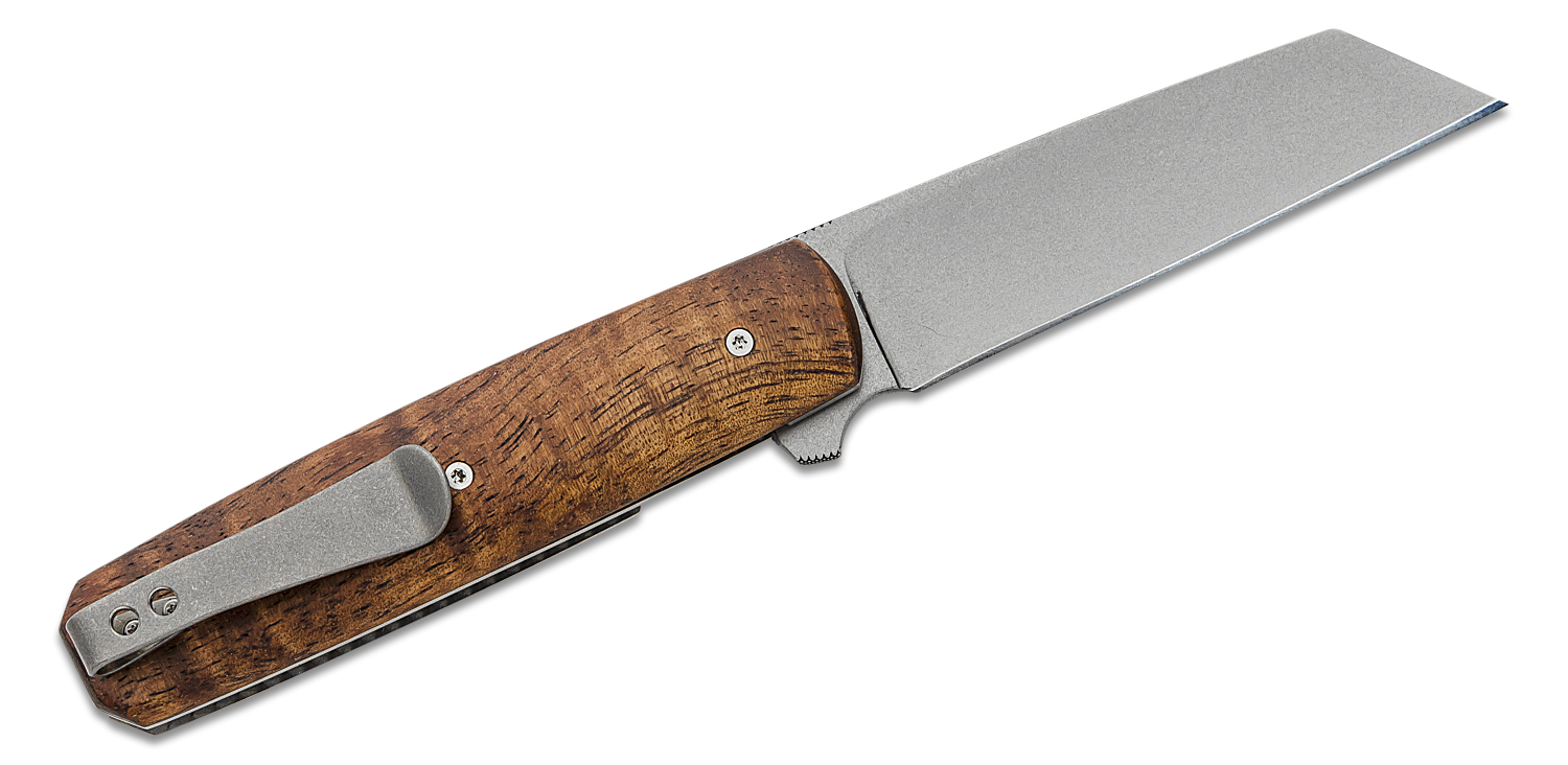 Brad Zinker Custom MZ Flipper Knife 3" CPM-154 Stonewashed Reverse ...