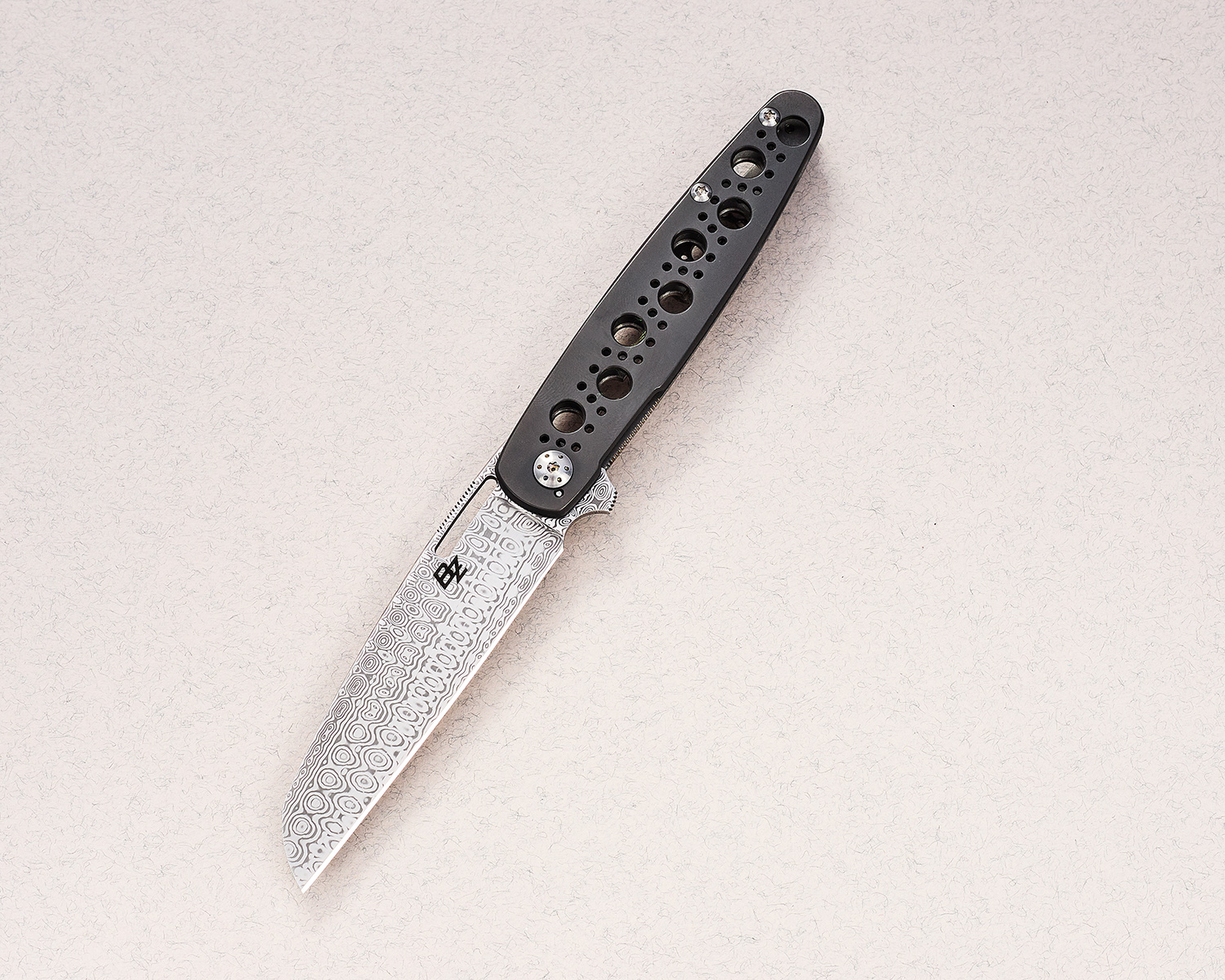 Brad Zinker Custom TD Frame Lock Flipper Knife 3.25" Ladder Damasteel ...