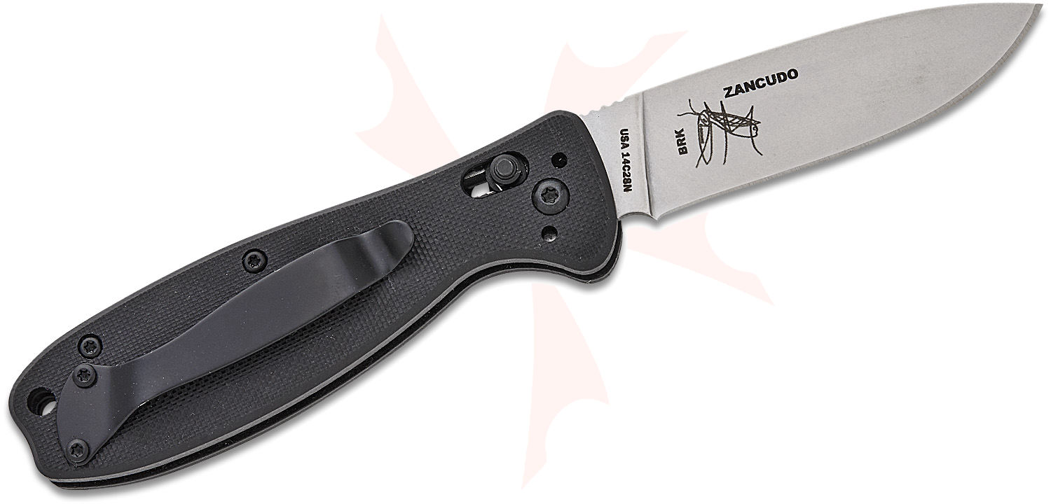 Zancudo AUTO Slide Lock Folding Knife 3" 14C28N Stonewashed Drop Point ...