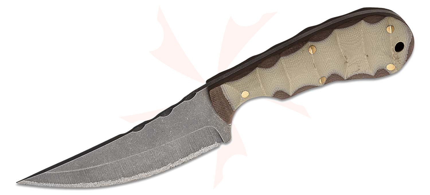 Brock Blades Custom Persian Street Fixed Blade Knife 3.5" Titanium Acid ...