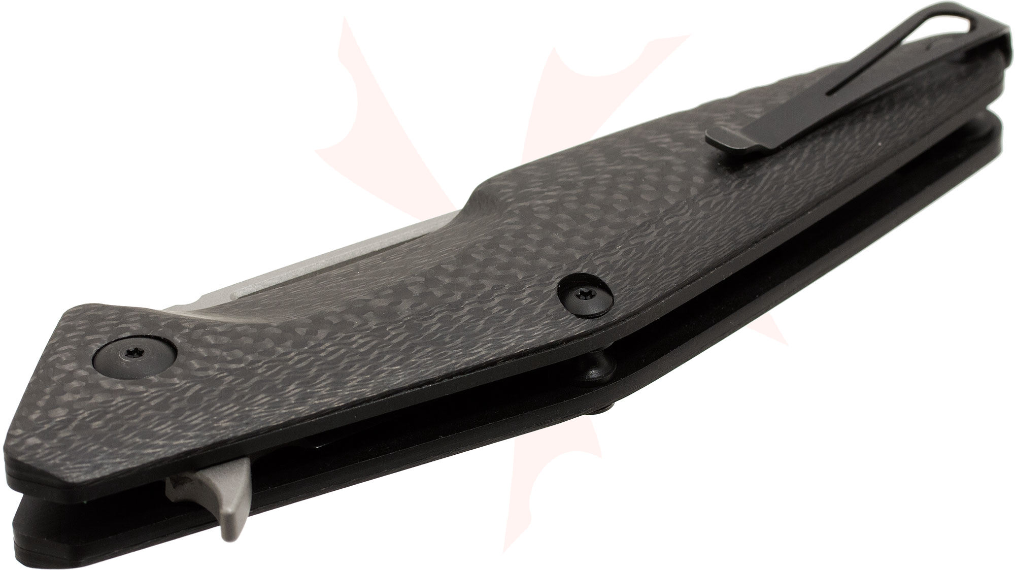 Brous Blades Division Flipper Folder 4.37" D2 Bead Blast Blade, Carbon ...